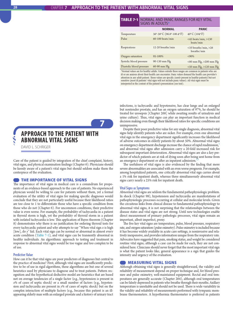 Managing Abnormal Vital Signs in Patients | PDF | Hypertension | Blood ...