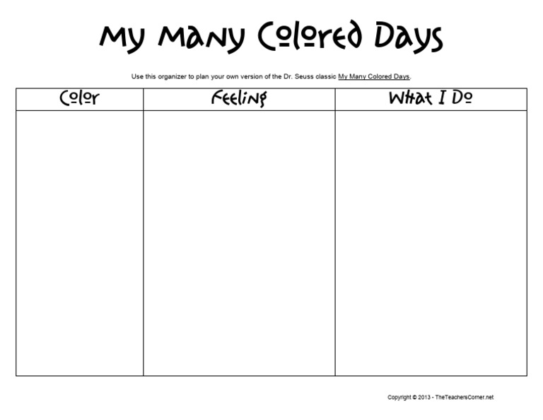 My Many Colored Days Organizer | PDF
