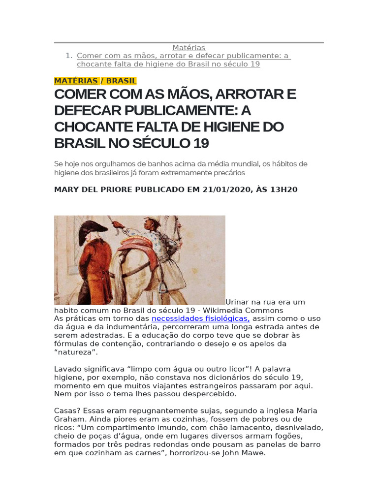 Comer Com As Mãos - Arrotar e Defecar Publicamente - A Chocante Falta ...