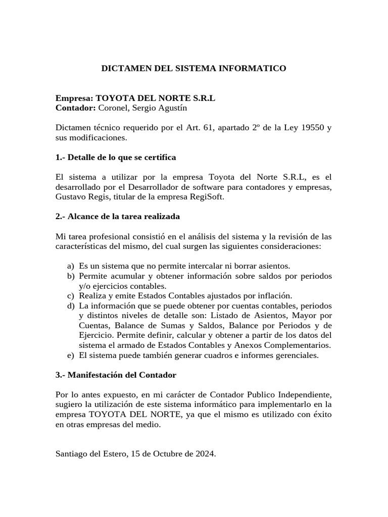 Dictamen SI TDN | PDF