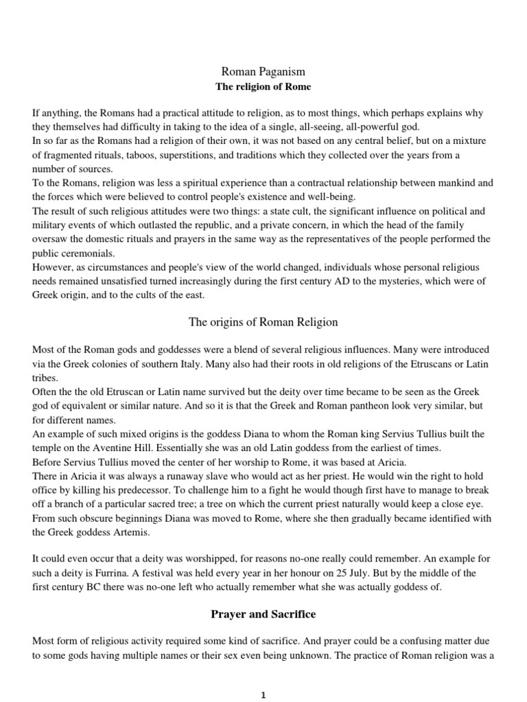 Roman Paganism: The Religion of Rome | PDF | Constantine The Great ...