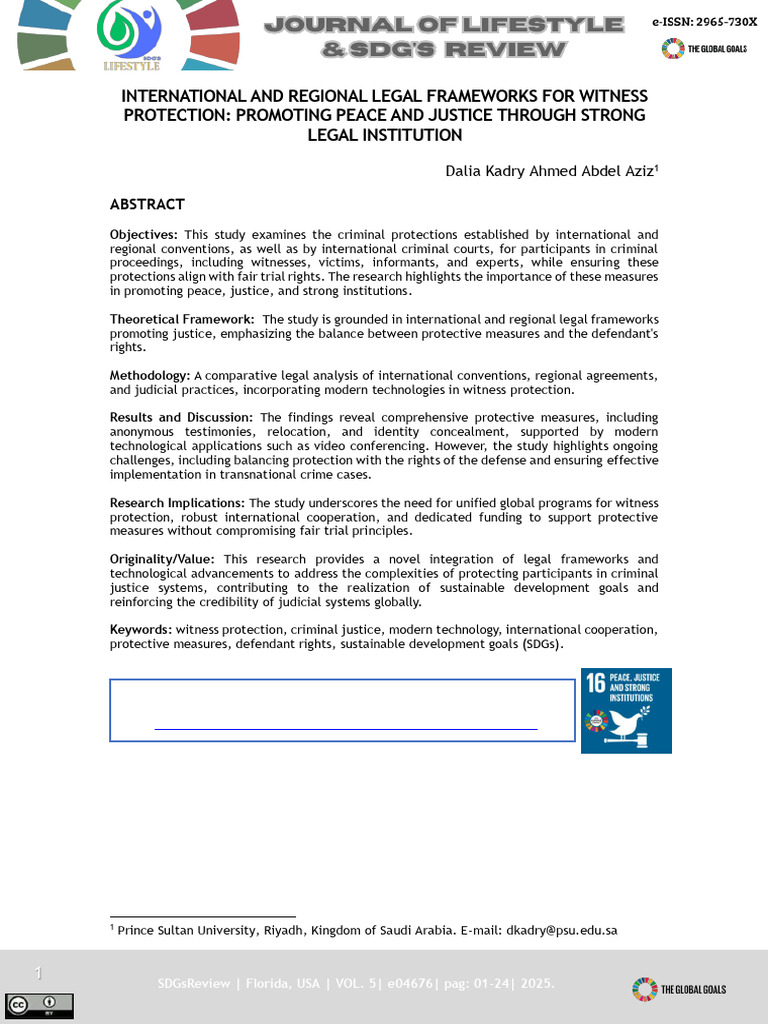 International and Regional Legal Frameworks For Wi | PDF | Witness ...