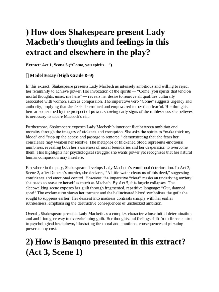 Macbeth Question and Answers | PDF | Macbeth