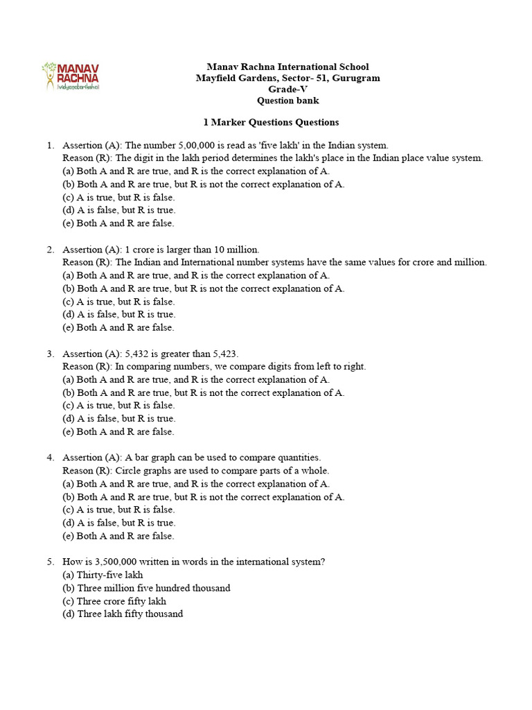 Grade 5 Maths Question Bank | PDF | Chess | Chess Theory