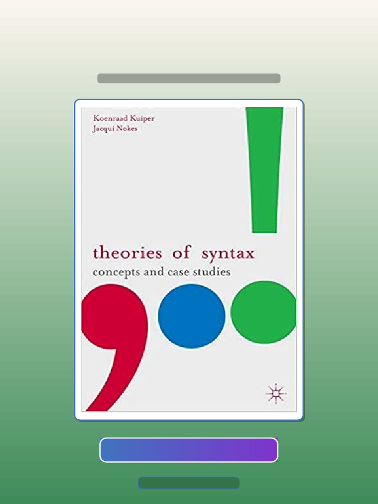 Answers for Theories of Syntax Concepts and Case Studies | PDF | Psychotherapy | Multiple Choice