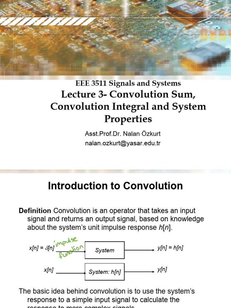 EEE 3511 Lecture 3 Convolution Sum Integral 2 | PDF | Signal Processing | Mathematical Analysis