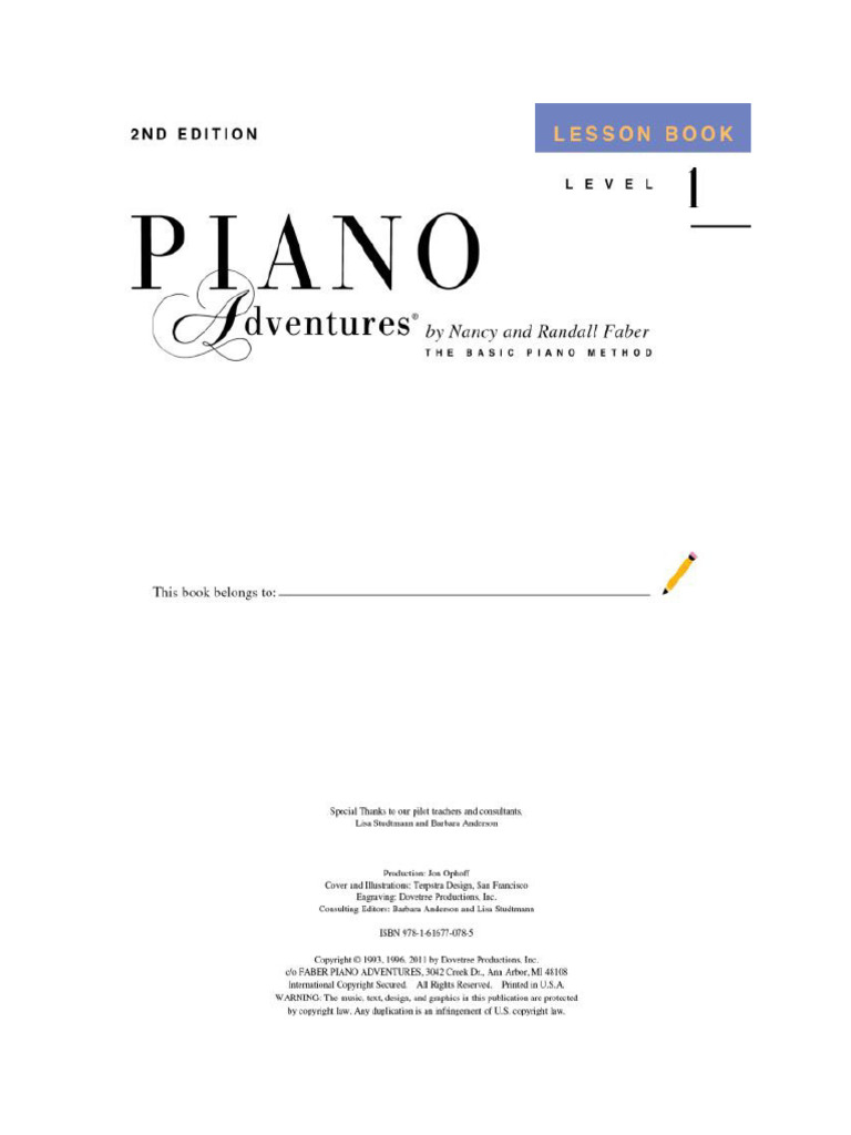 Level 1 Lesson Book 2nd Edition Piano Adventures | PDF