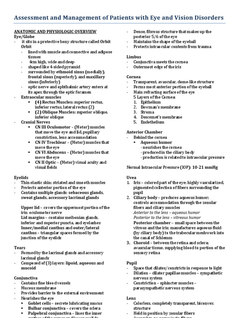 Eye and Vision Disorders | PDF | Glaucoma | Cornea