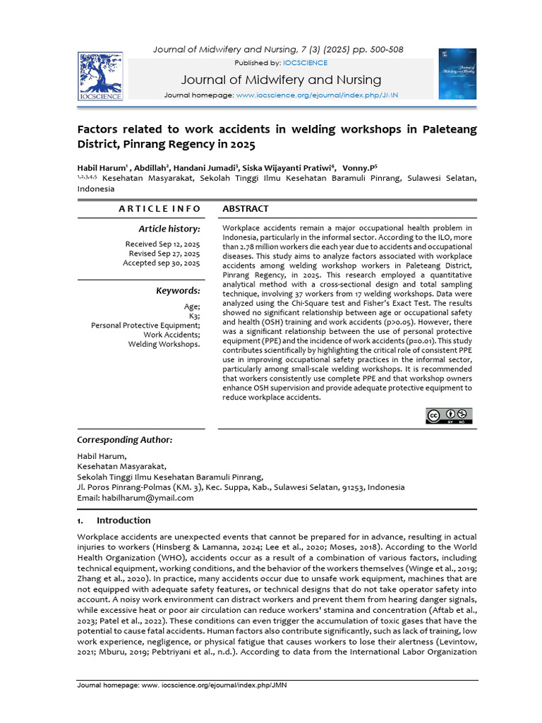 6718-Article Text-42362-1-10-20251005 (1) | PDF | Occupational Safety And Health | Personal ...