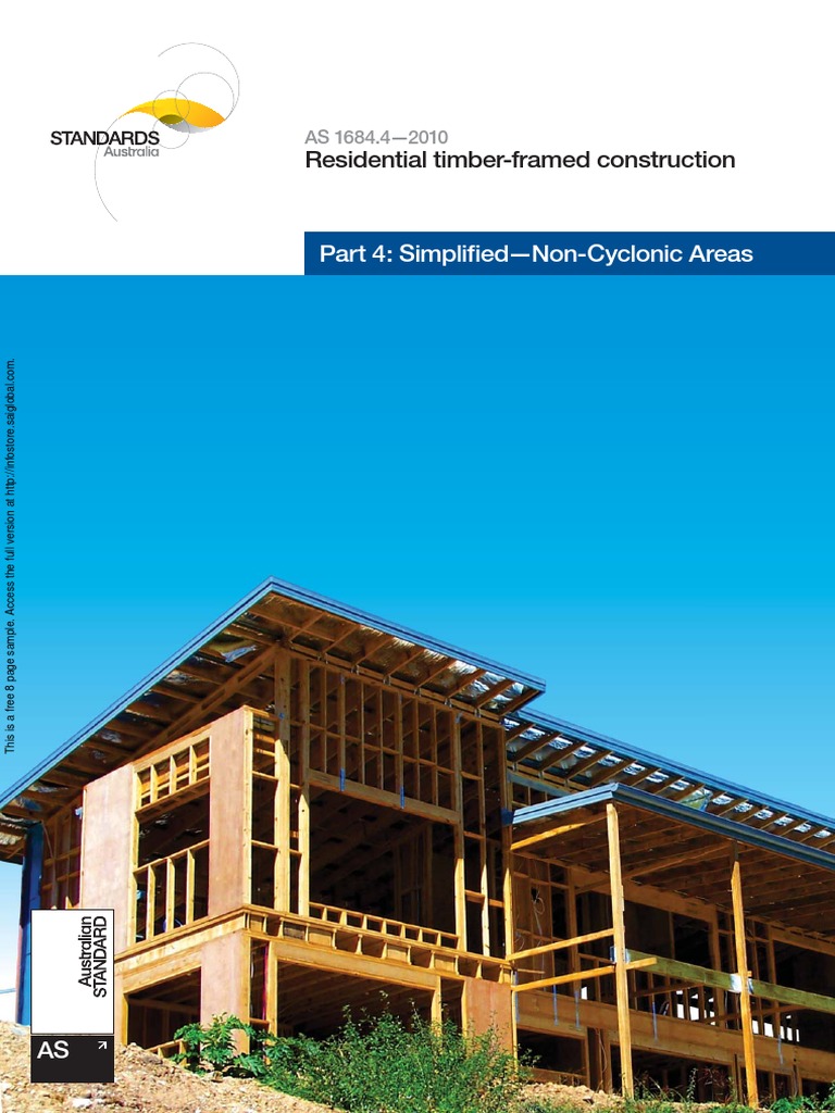 As 1684.4-2010 Residential Timber-Framed Construction Simplified - Non ...