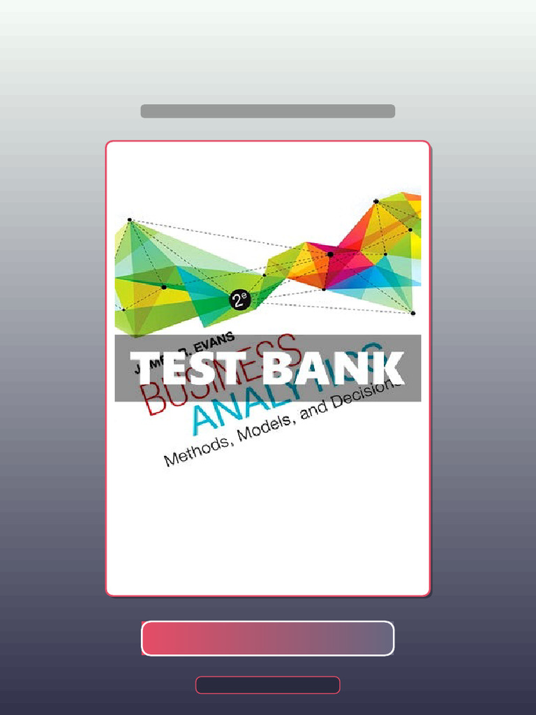 Ultimate Bundle Business Analytics 2nd Edition Evans eBook and TestBank ...