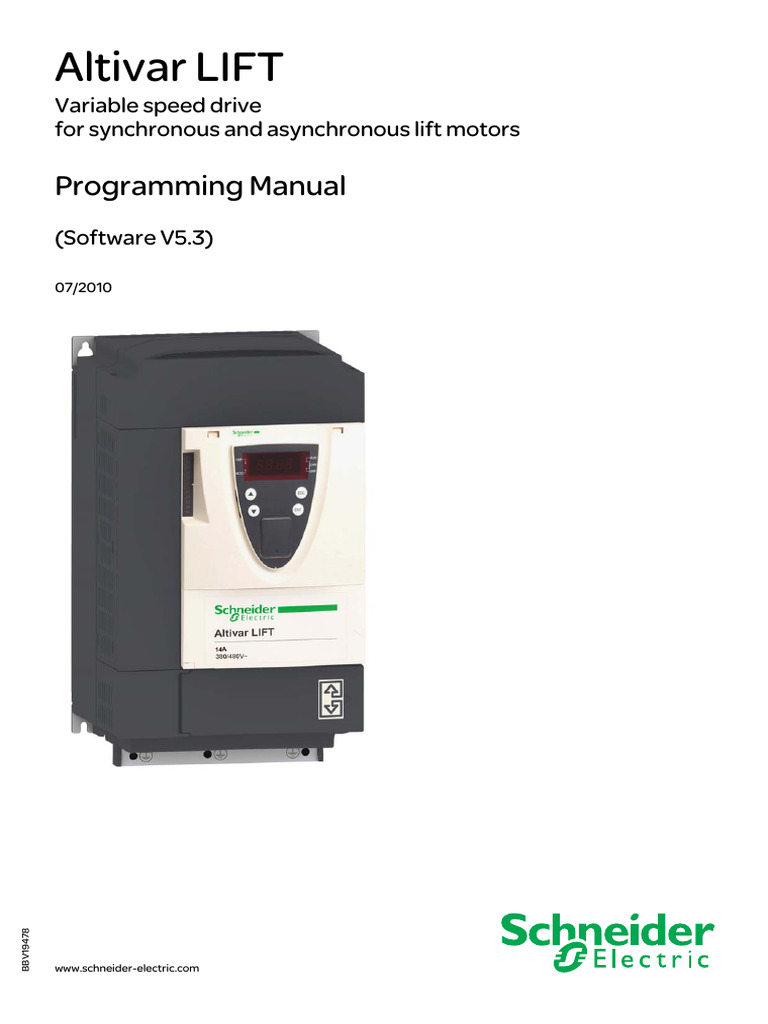Altivar LIFT Drive Programming Manual | PDF | Elevator | Menu (Computing)
