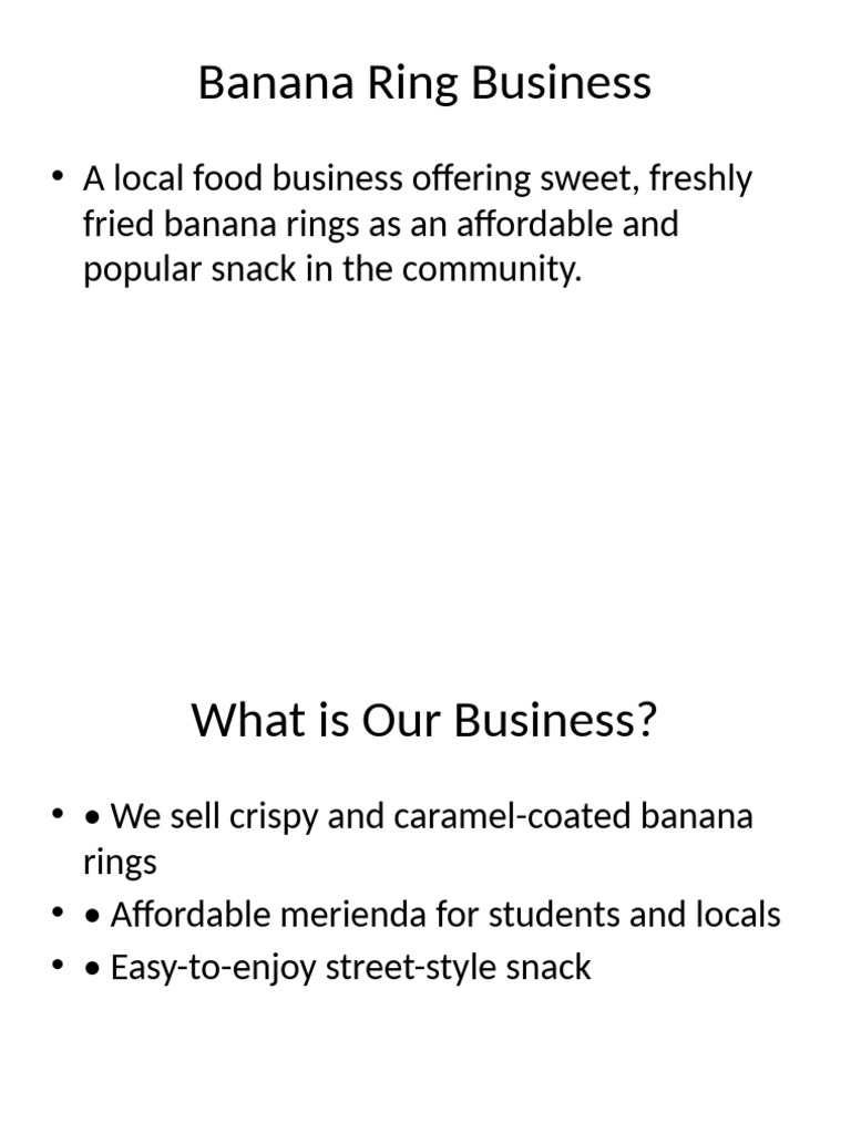 Banana Ring Business | PDF
