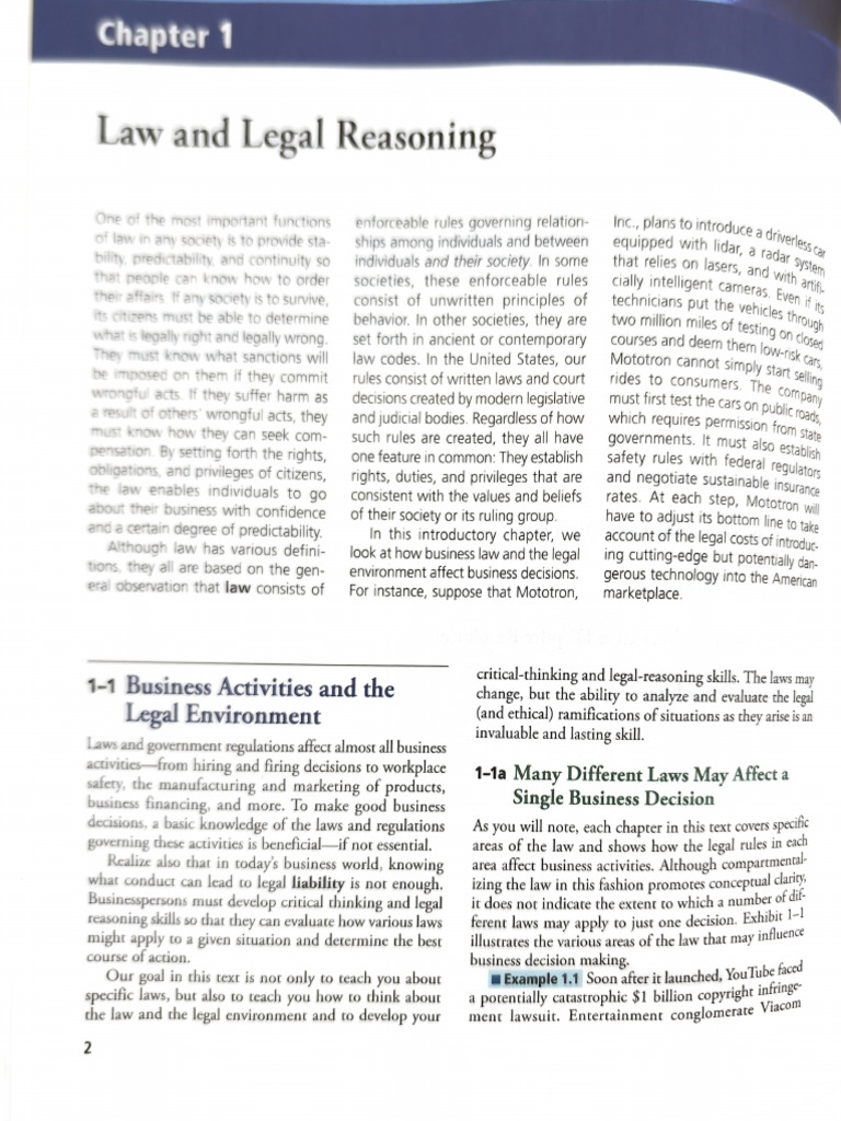 Chapter 1 Business Law | PDF