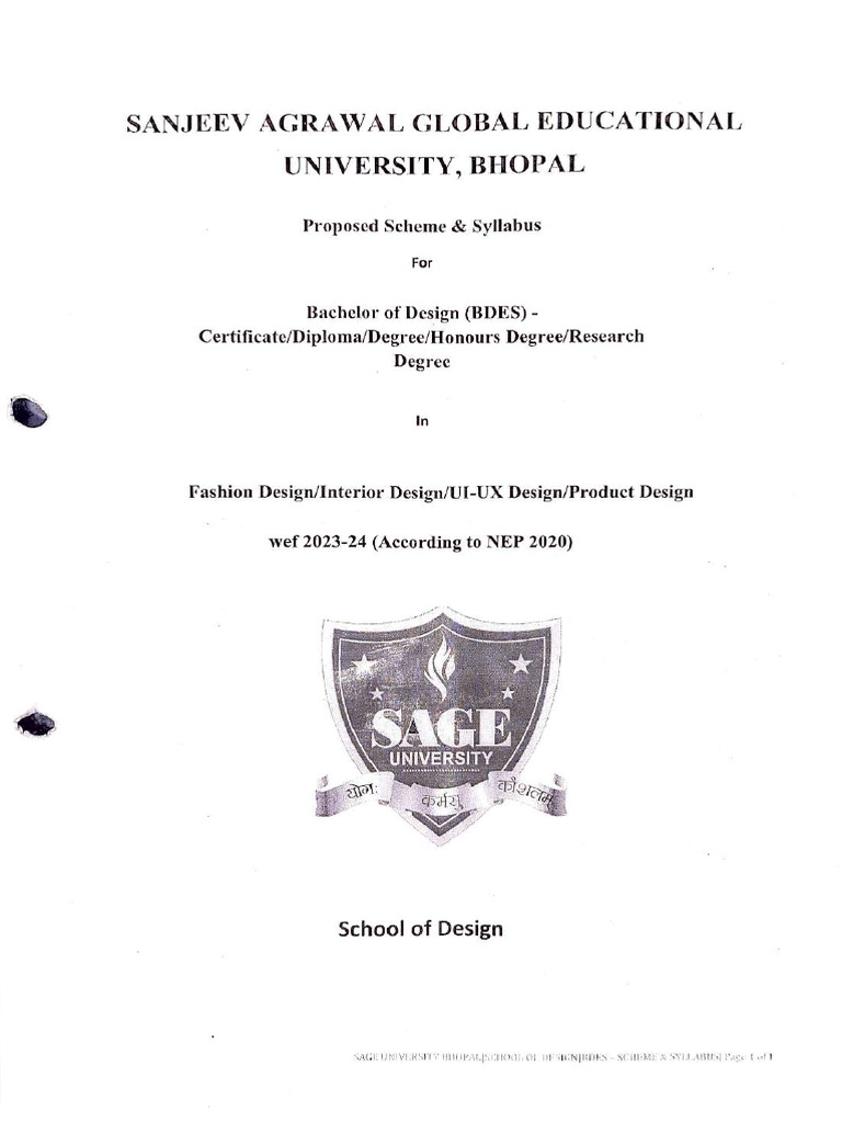 BOS IV - NEP-2020 BDES Schemes & Syllabus (1) - Compressed | PDF