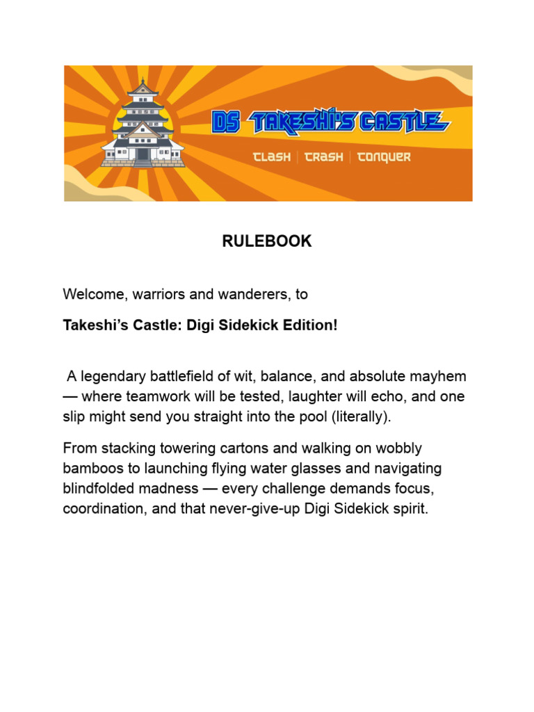 Takeshi's Castle: Digi Sidekick Rules | PDF