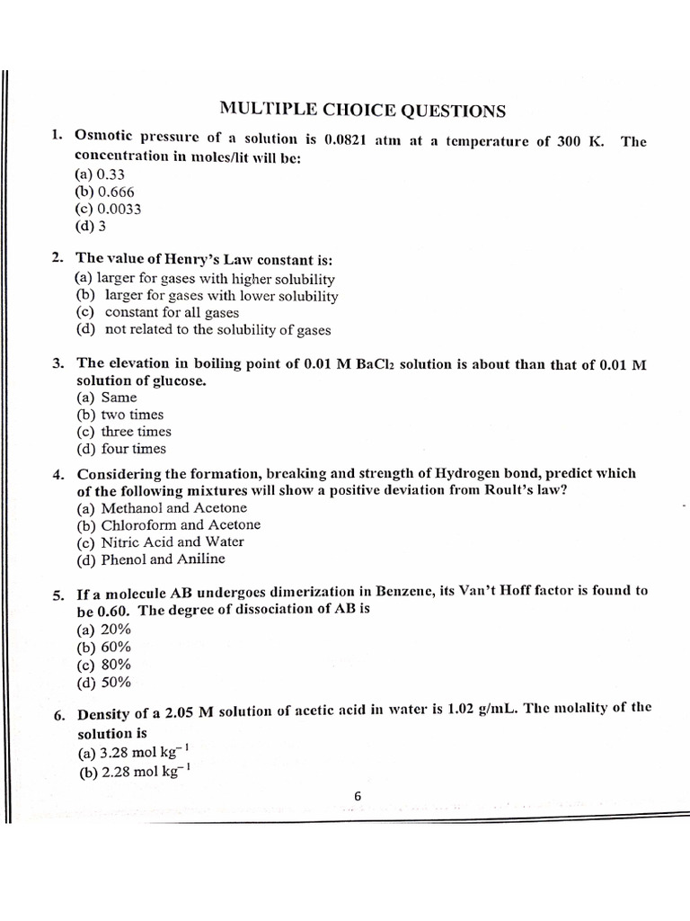 Solutions Revision | PDF