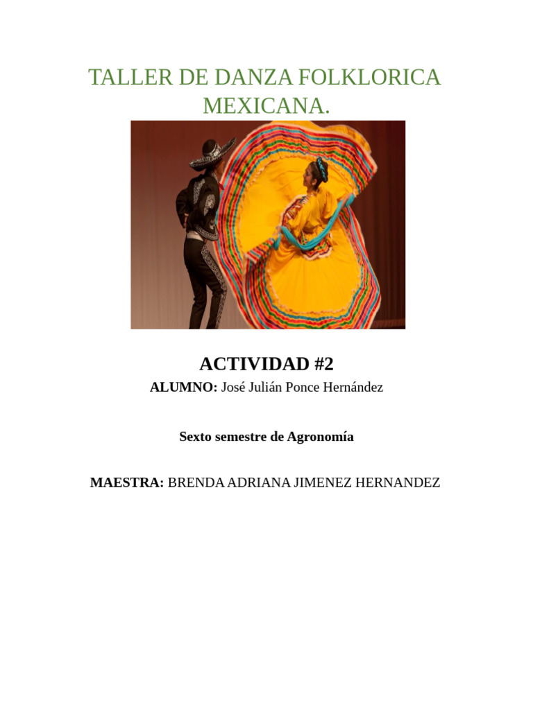 Taller de Danza Actividad 3 | PDF | Bailes | Cultura de las Americas