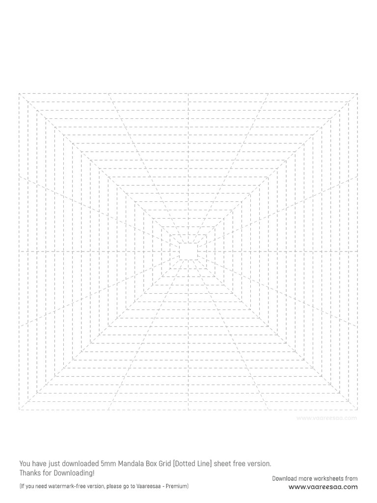 Mandala Box Grid Dotted Line-5mm-A4 | PDF