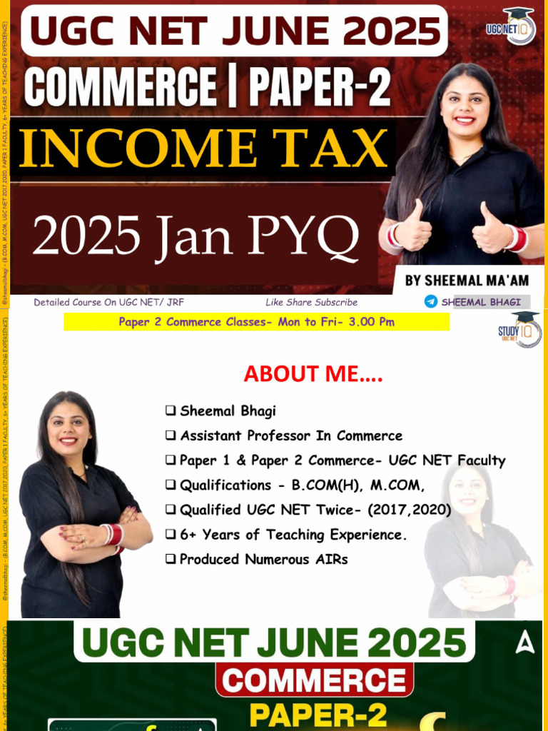 I. Tax 2025 Jan Pyq PDF by Sheemal | PDF