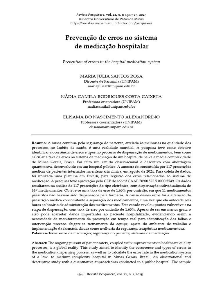 Perquirere_v22-n1-2025-494-505 | PDF | Receita médica | Farmacêutico