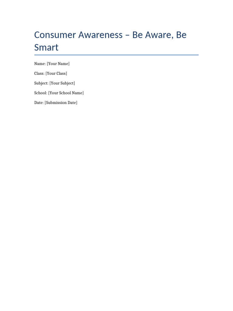 Consumer Awareness Project (1) | PDF | Online Shopping | Consumer Behaviour