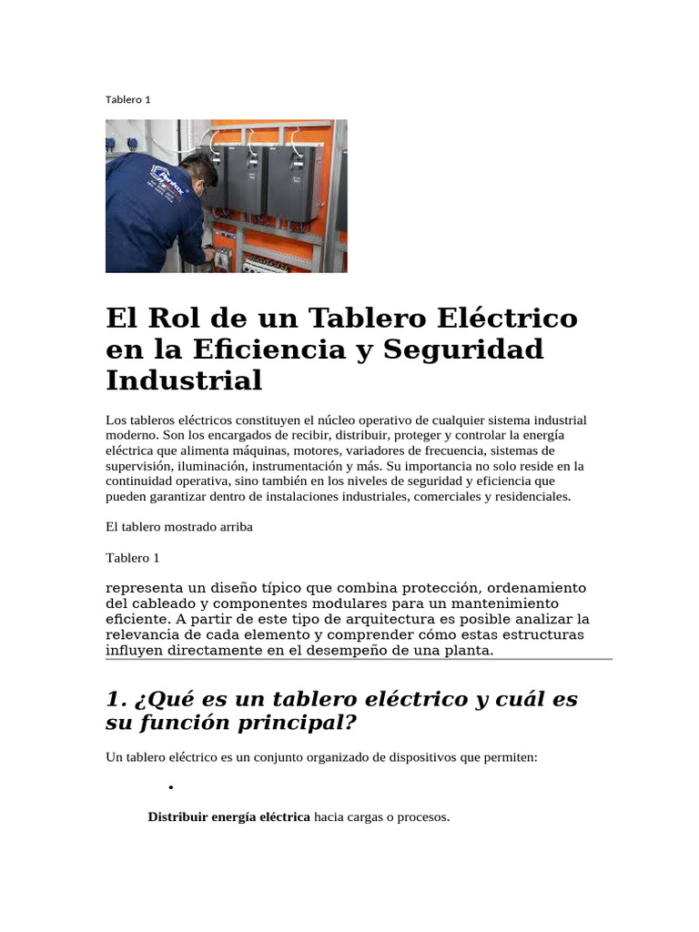 Tablero 1 | PDF | Ingenieria Eléctrica | Scada