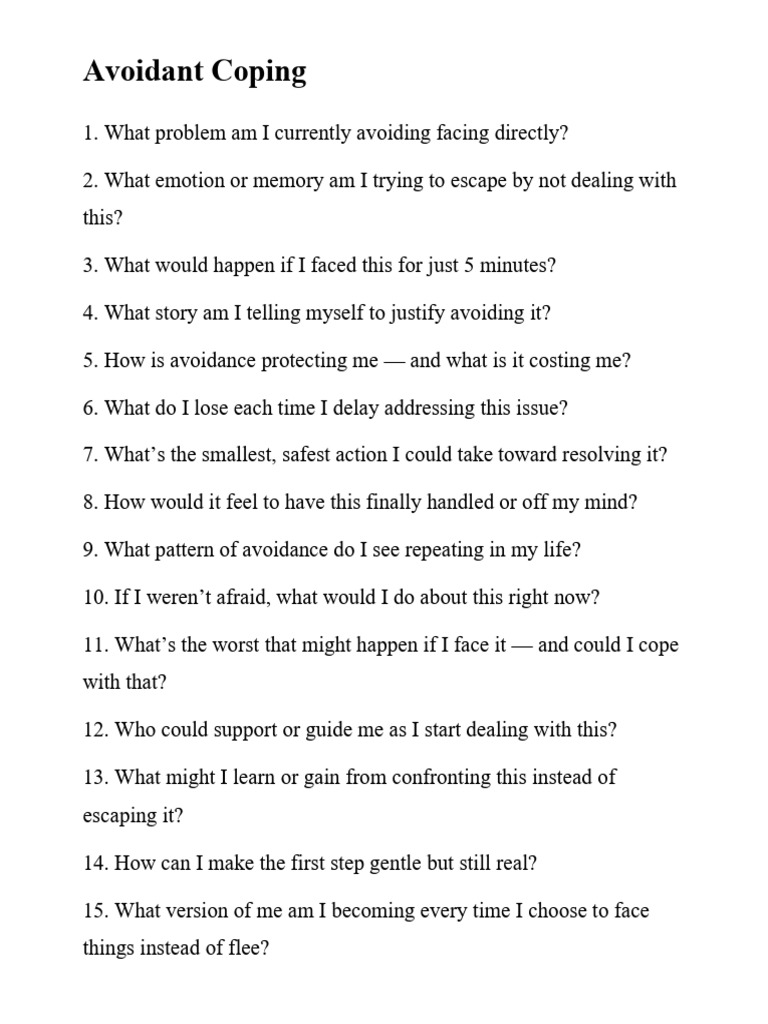 Avoidant Coping | PDF