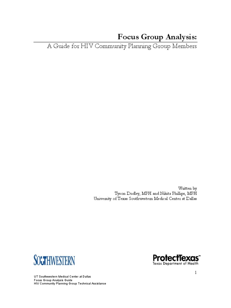 Guide For Focus Group Analysis | PDF | Focus Group | Qualitative Research