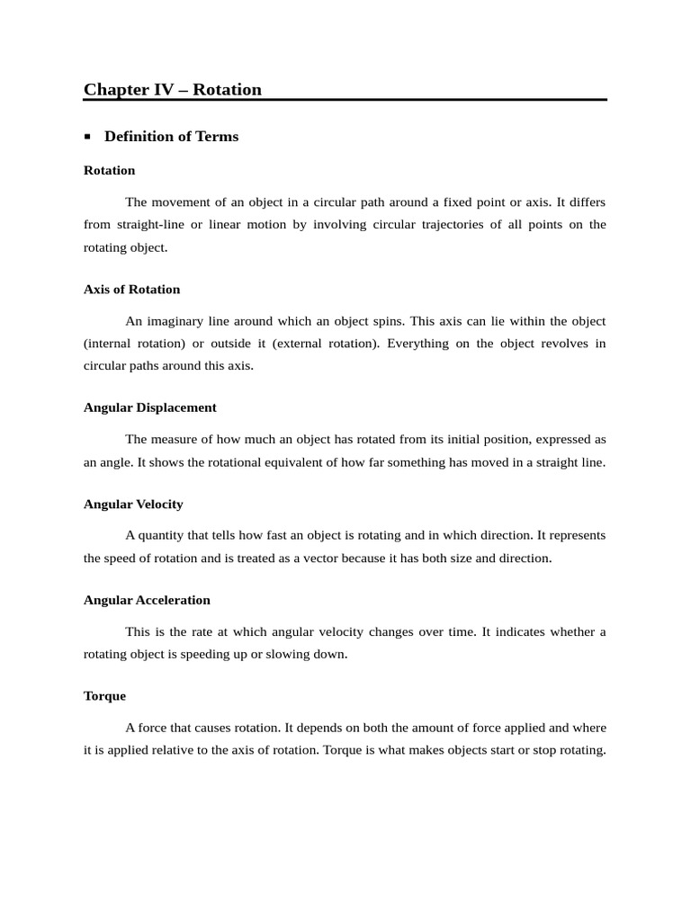 Chapter 4 - Ferfer | PDF | Rotation Around A Fixed Axis | Rotation