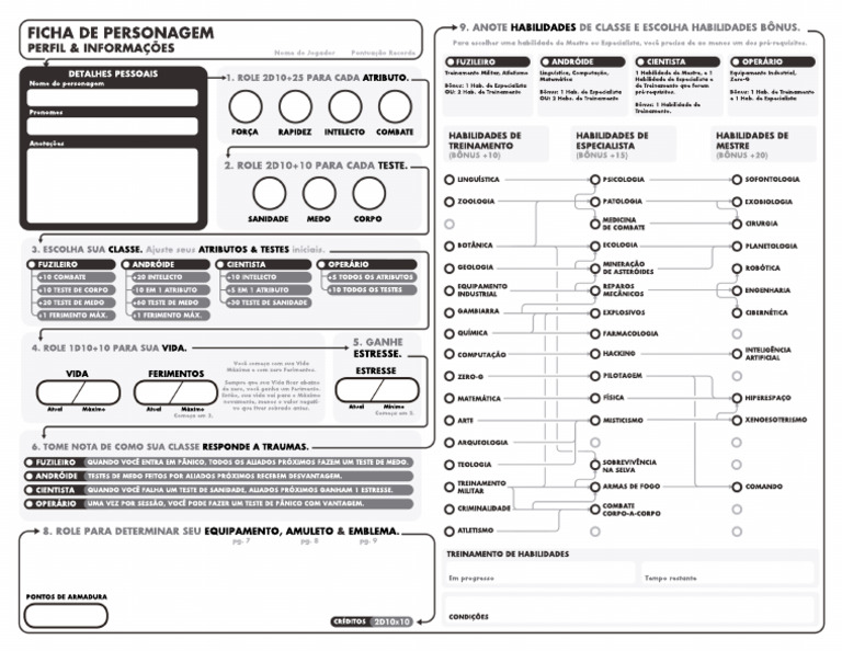 Mothership - Character Sheet PT-BR v2 | PDF