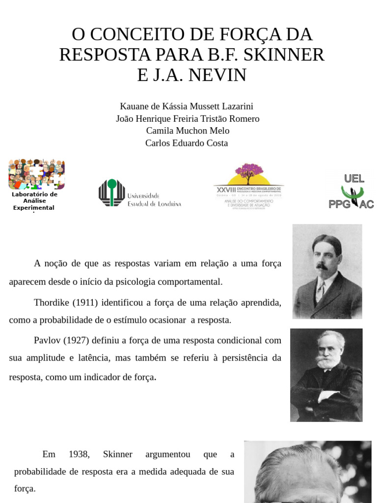 Força da Resposta em Skinner e Nevin | PDF | Behaviorismo | Psicologia