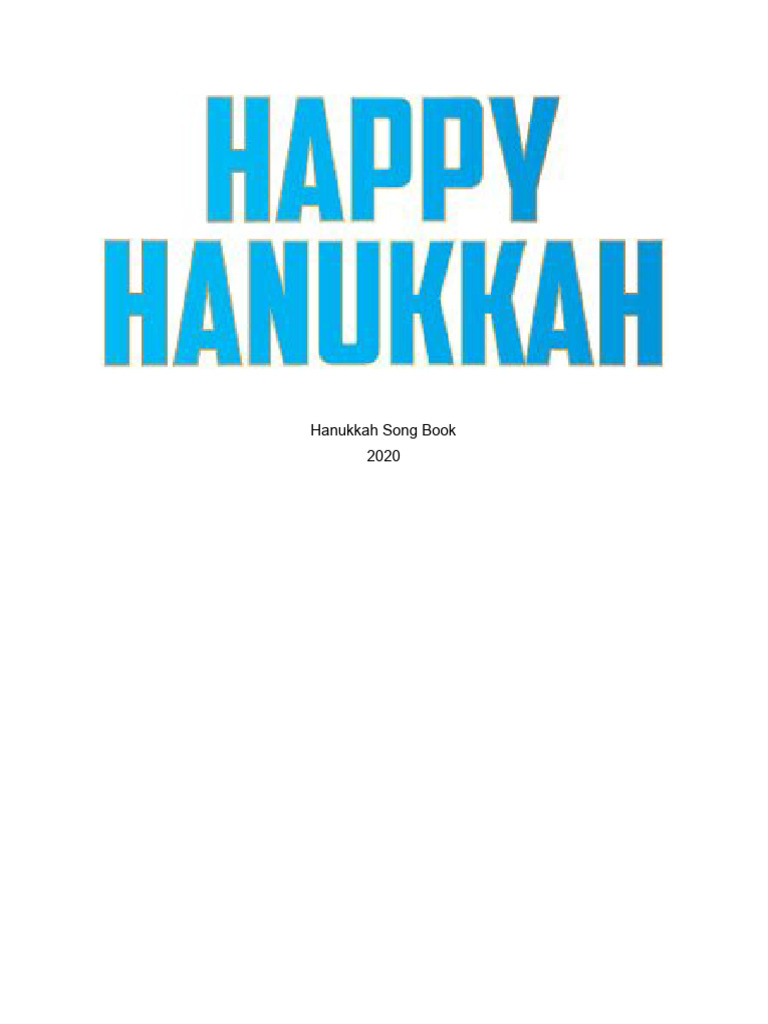 Hanukkah Song Sheet 2020 | PDF | Hanukkah | Jewish Law And Rituals