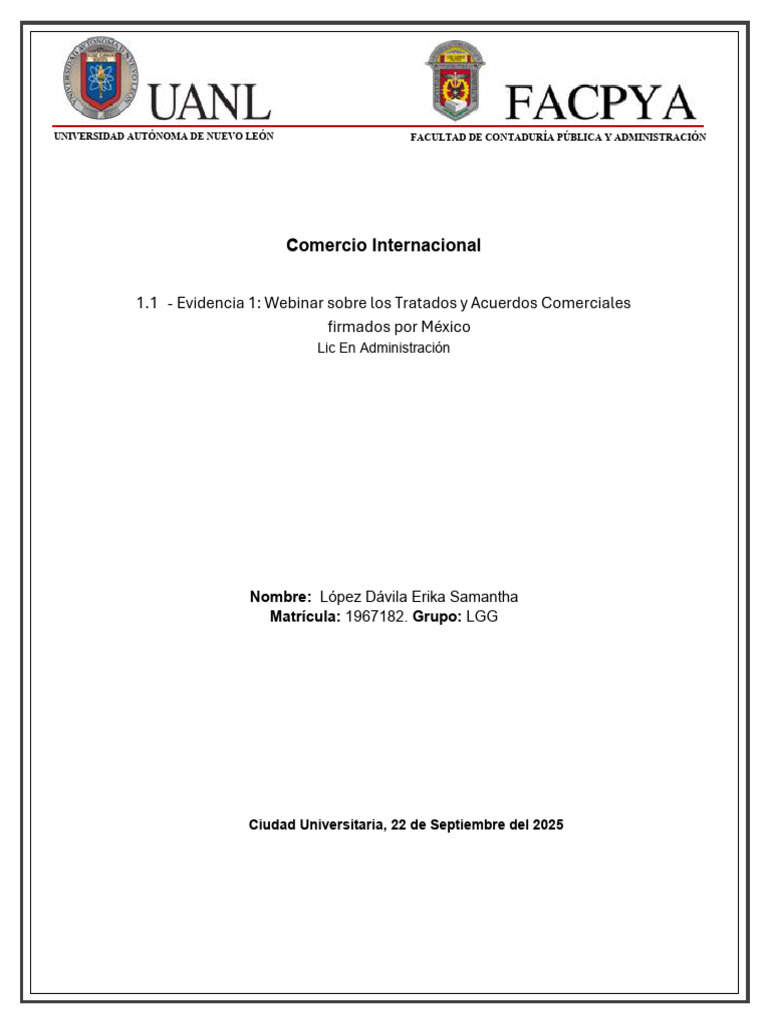 Ev. 1. ESLD. LGG | PDF | Tratado de Libre Comercio Norteamericano | Comercio