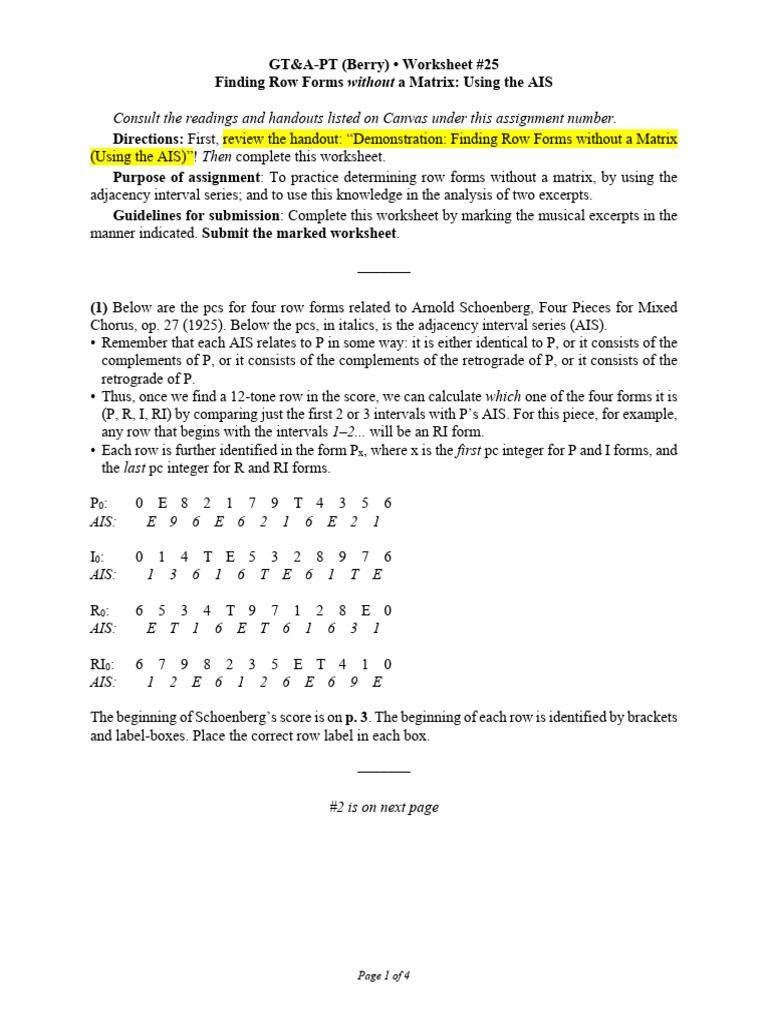 GT&A PT Worksheet 25 | PDF