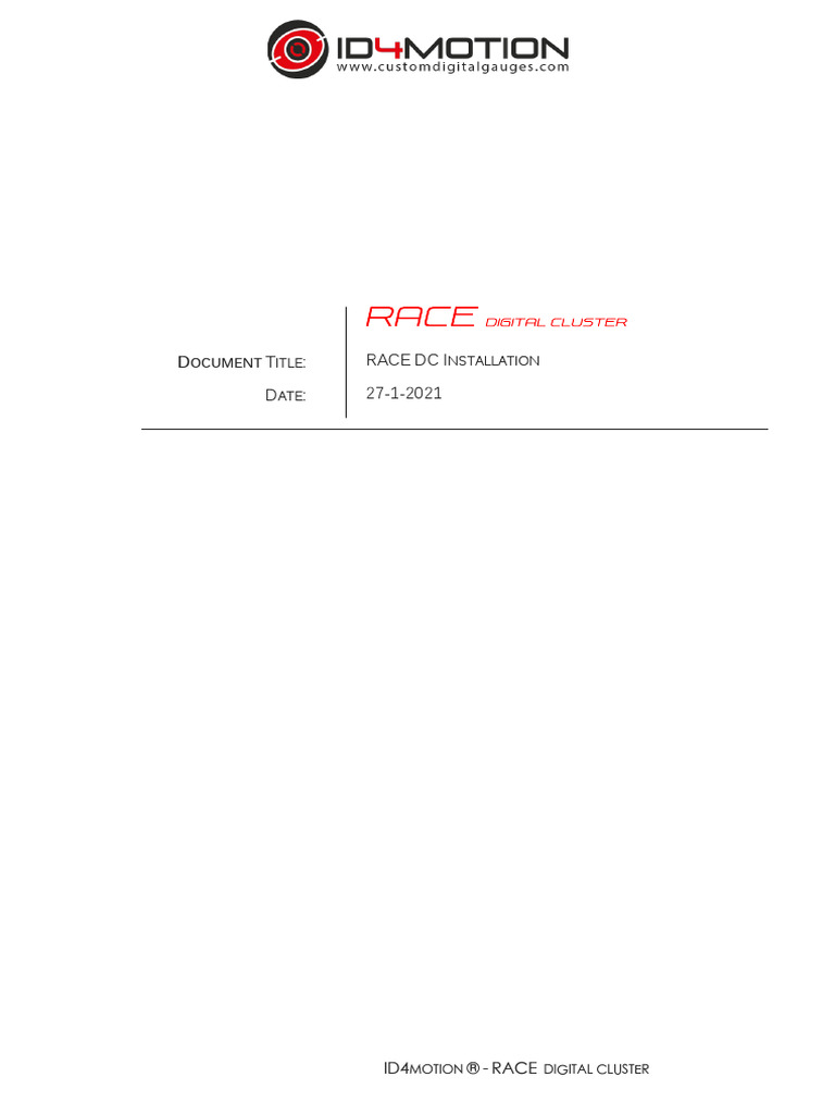 RACE Digital Cluster Installation Guide | PDF | Manufactured Goods ...