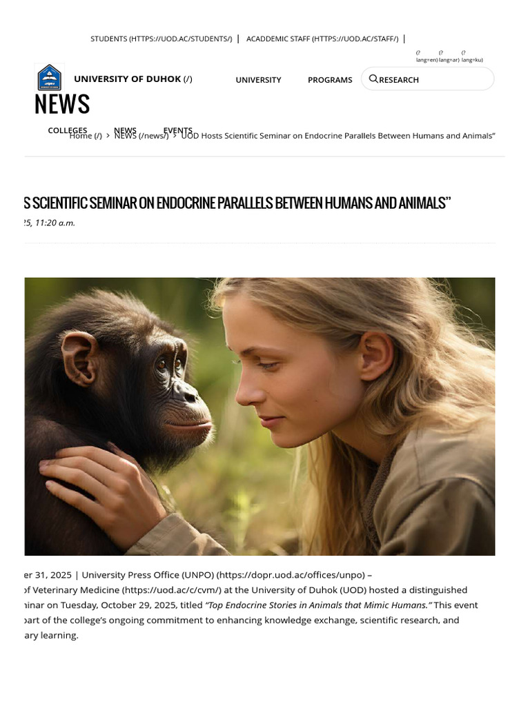 UOD Seminar on Animal Endocrinology | PDF | Endocrinology | Endocrine ...
