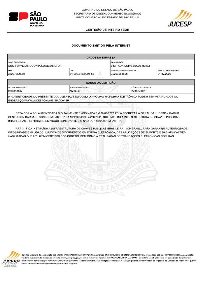 Certidão de Inteiro Teor[1] | PDF