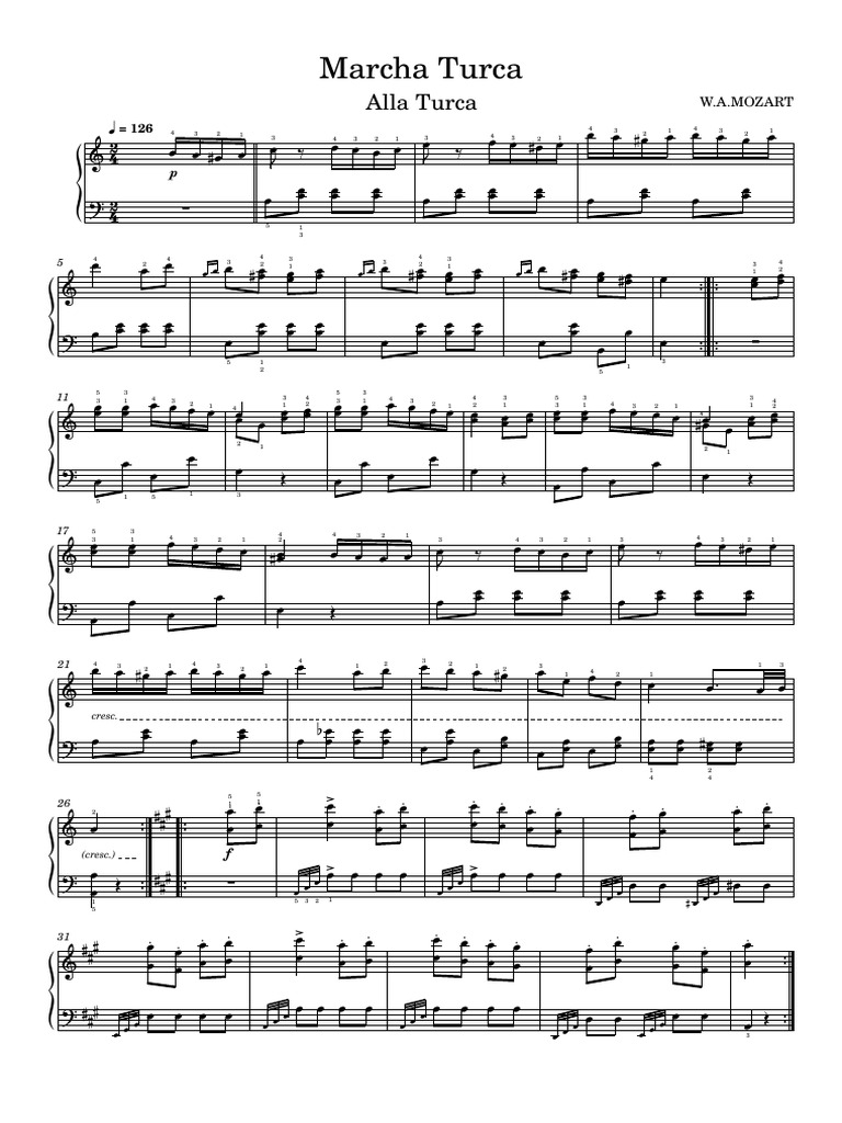Mozart's Alla Turca Sheet Music | PDF