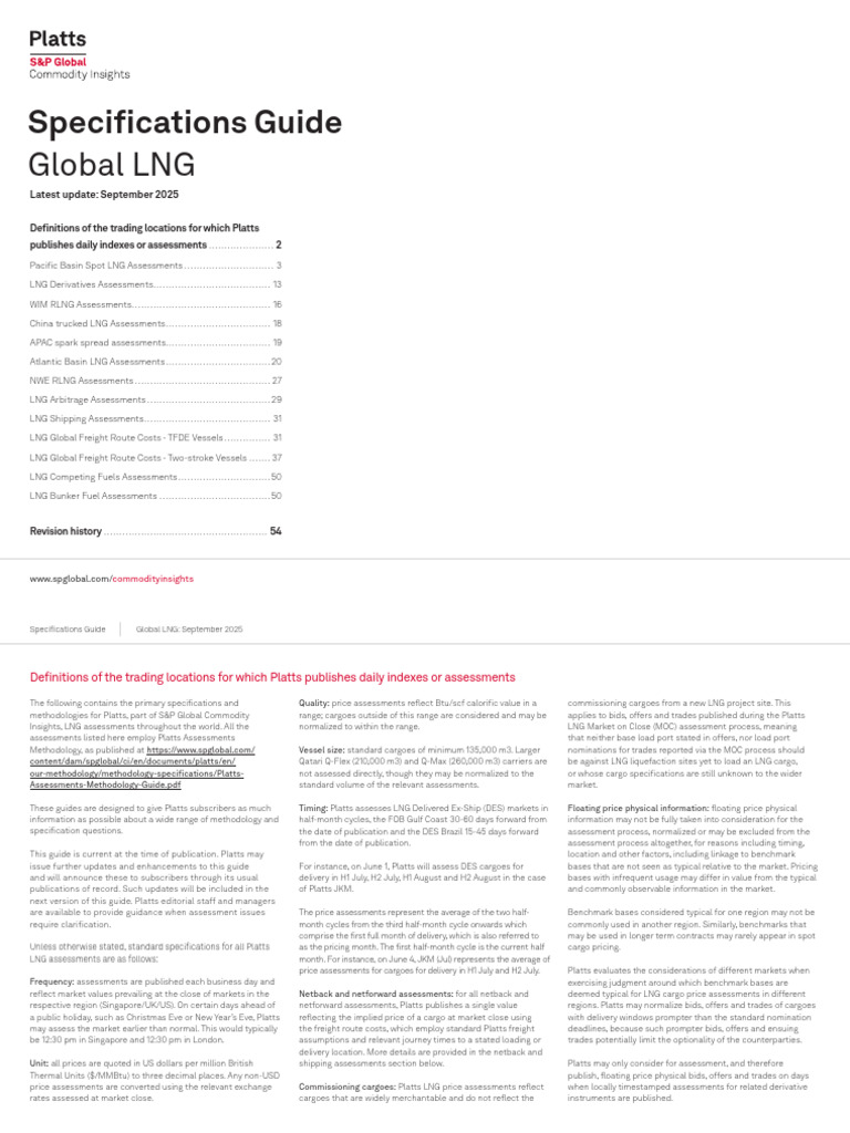 Global LNG Specifications Guide 2025 | PDF | Liquefied Natural Gas ...