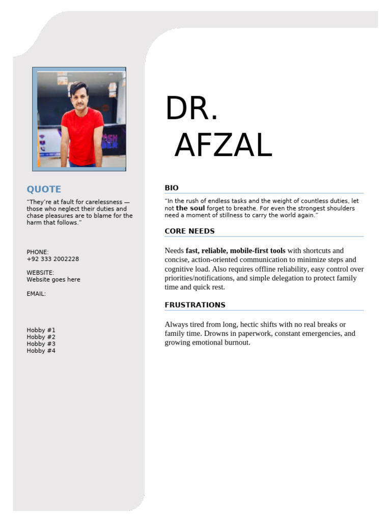 04 Exercise Create A Persona PersonaTemlate | PDF