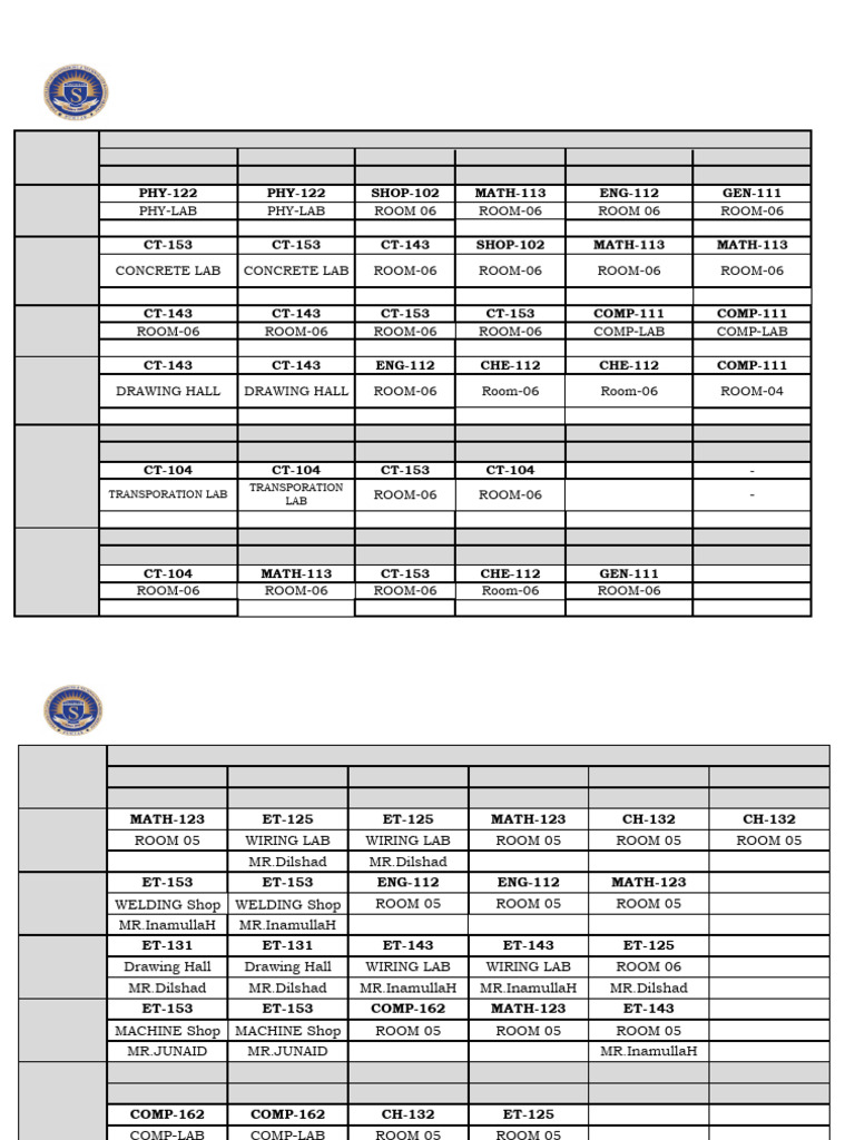 Update Time Table 10-10-2025 | PDF