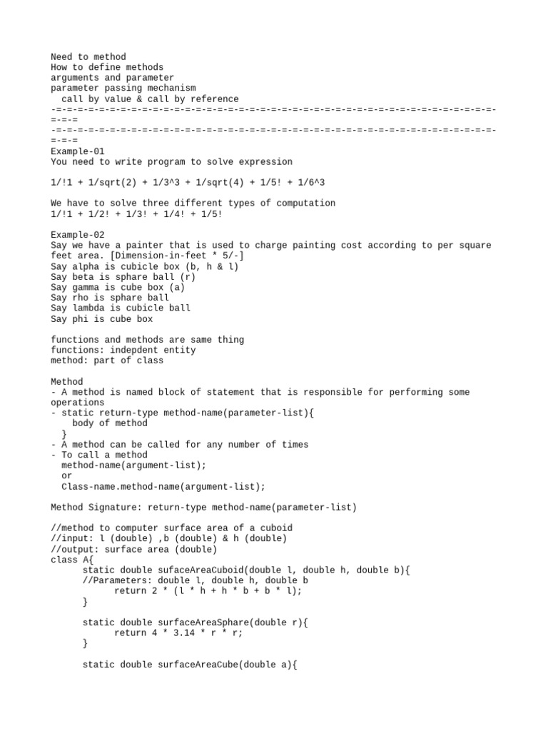 Day 11 Notes | PDF | Parameter (Computer Programming) | Software ...