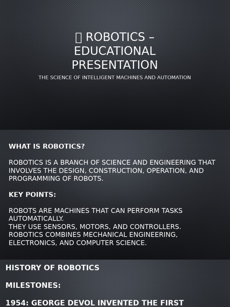 Understanding Robotics: Key Concepts | PDF