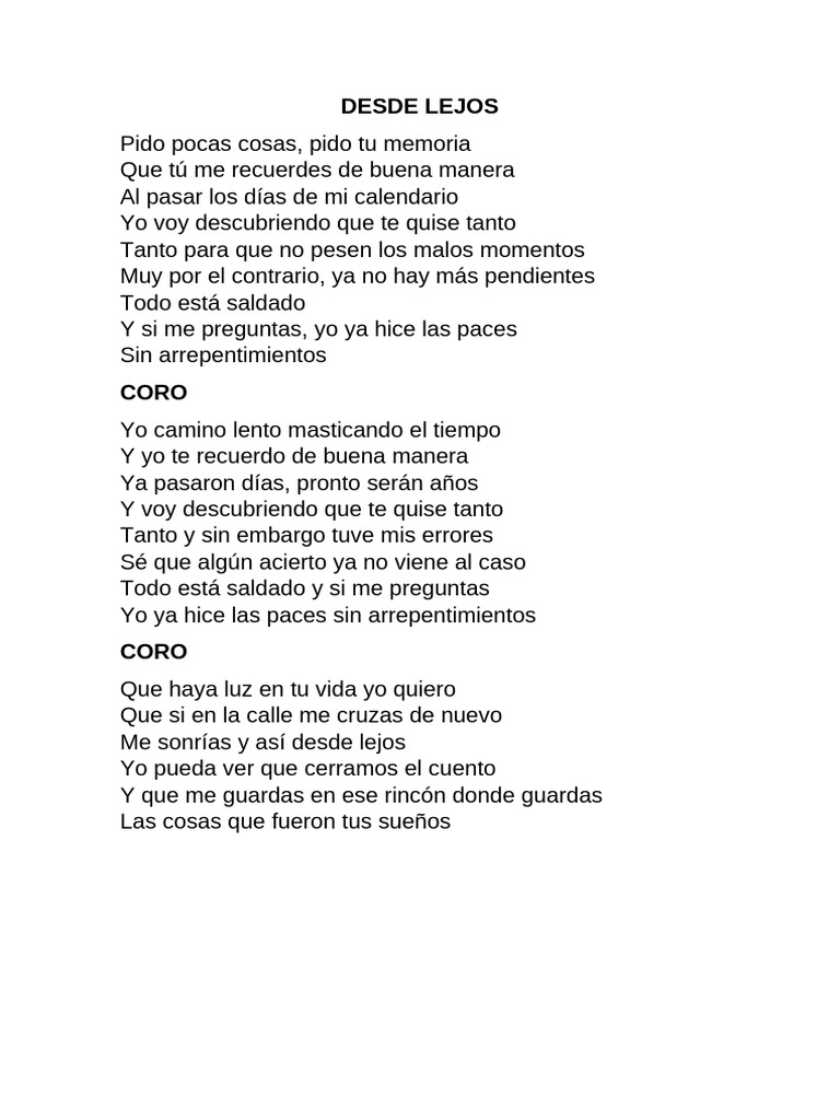 Letras de Canciones | PDF