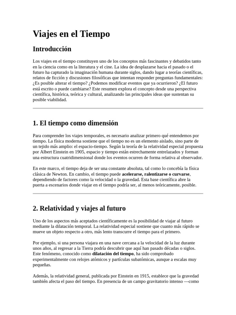 Viajes en El Tiempo | PDF | Viaje en el tiempo | Hora