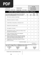 PHQ-8 Depression Questionnaire PDF | PDF