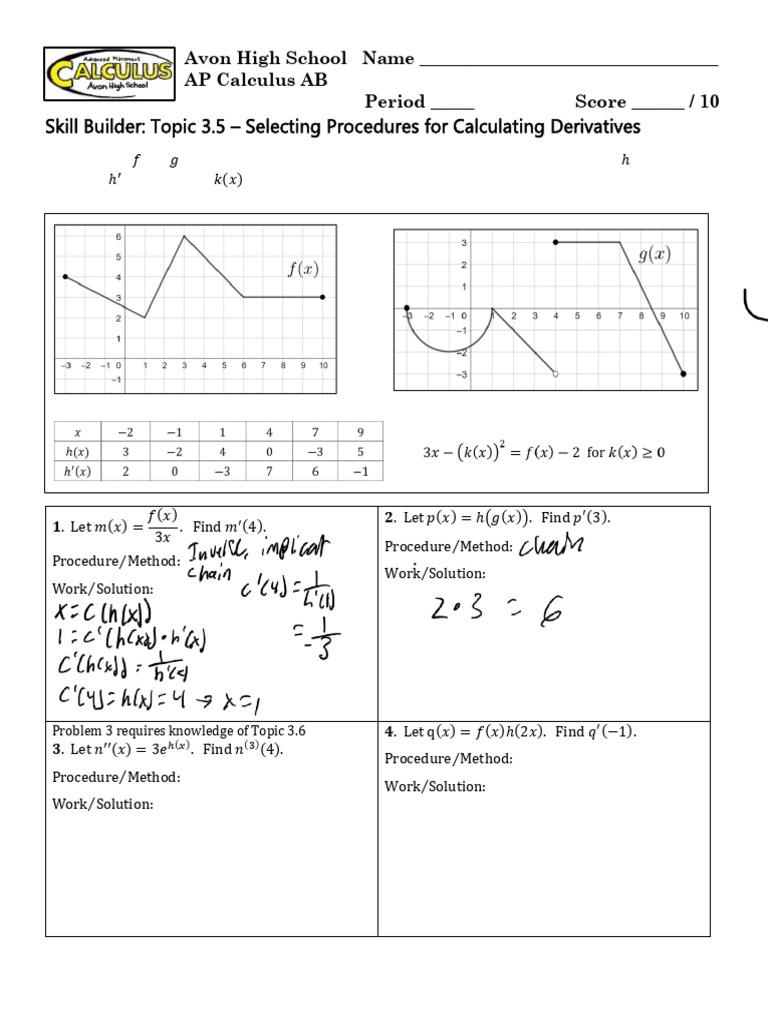 Skill Builder: Topic 3.5 Selecting Procedures For Calculating ...