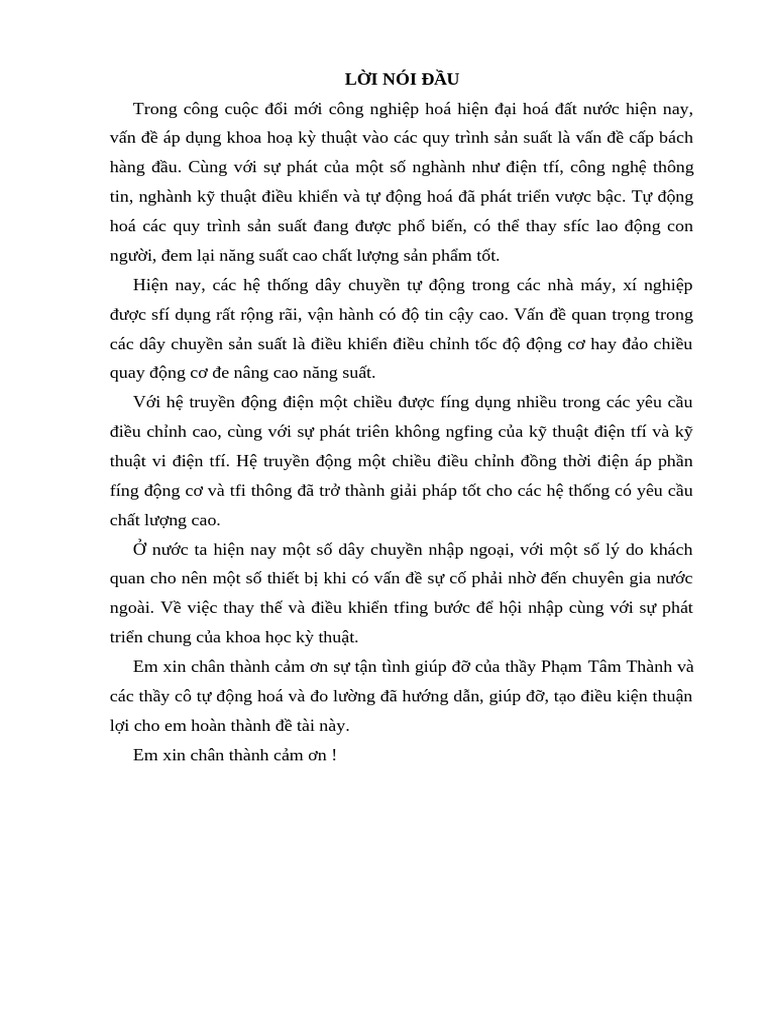 PDF Do an Mo Phong He Chinh Luu Thyristor Dong Co 1 Chieupdf | PDF