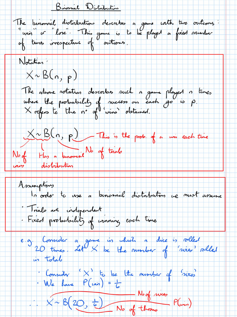 Calculating Binomial Probabilities Lesson Notes | PDF